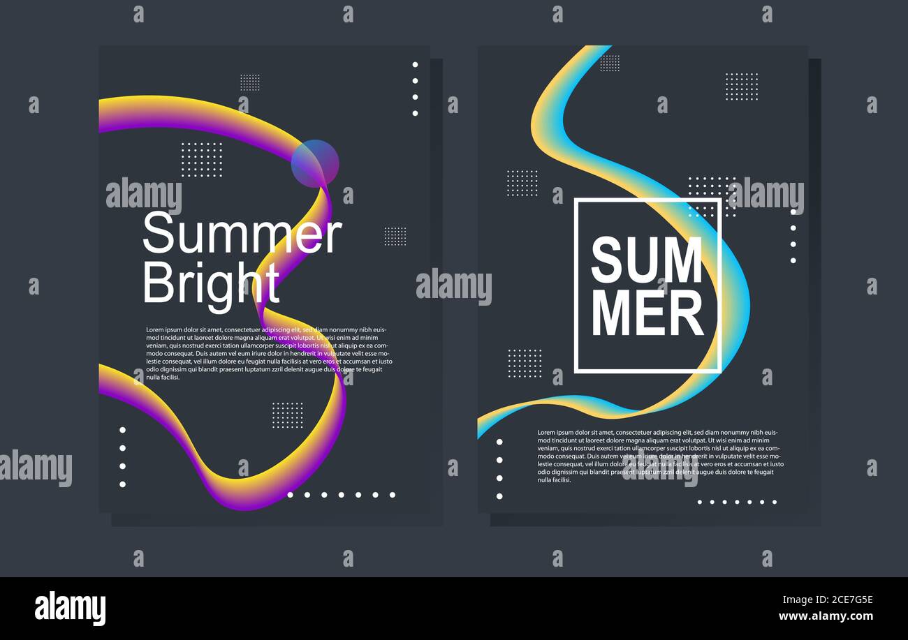 Summer bright party poster wiht colorful liquid form. Club night flyer ...