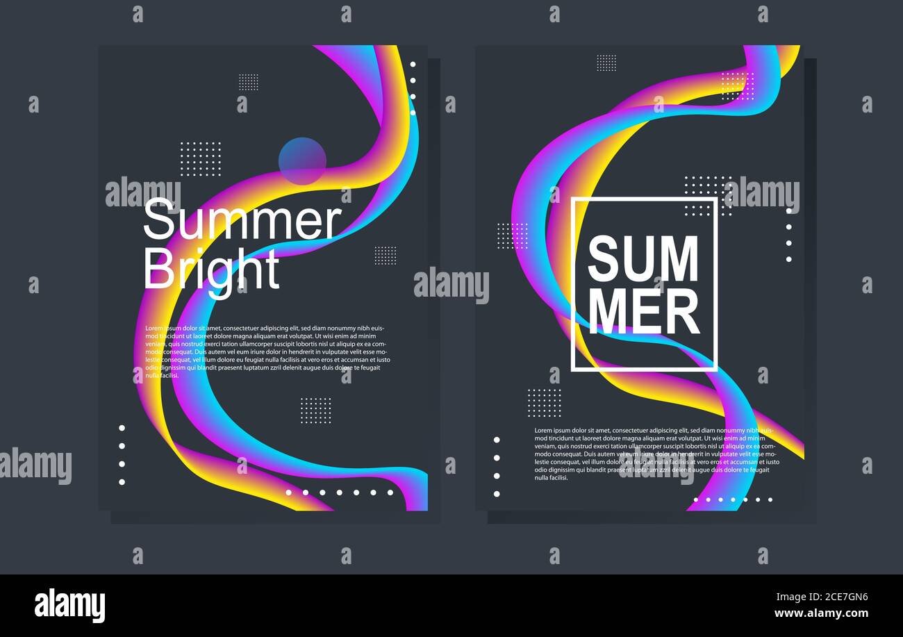 Summer bright party poster wiht colorful liquid form. Club night flyer ...
