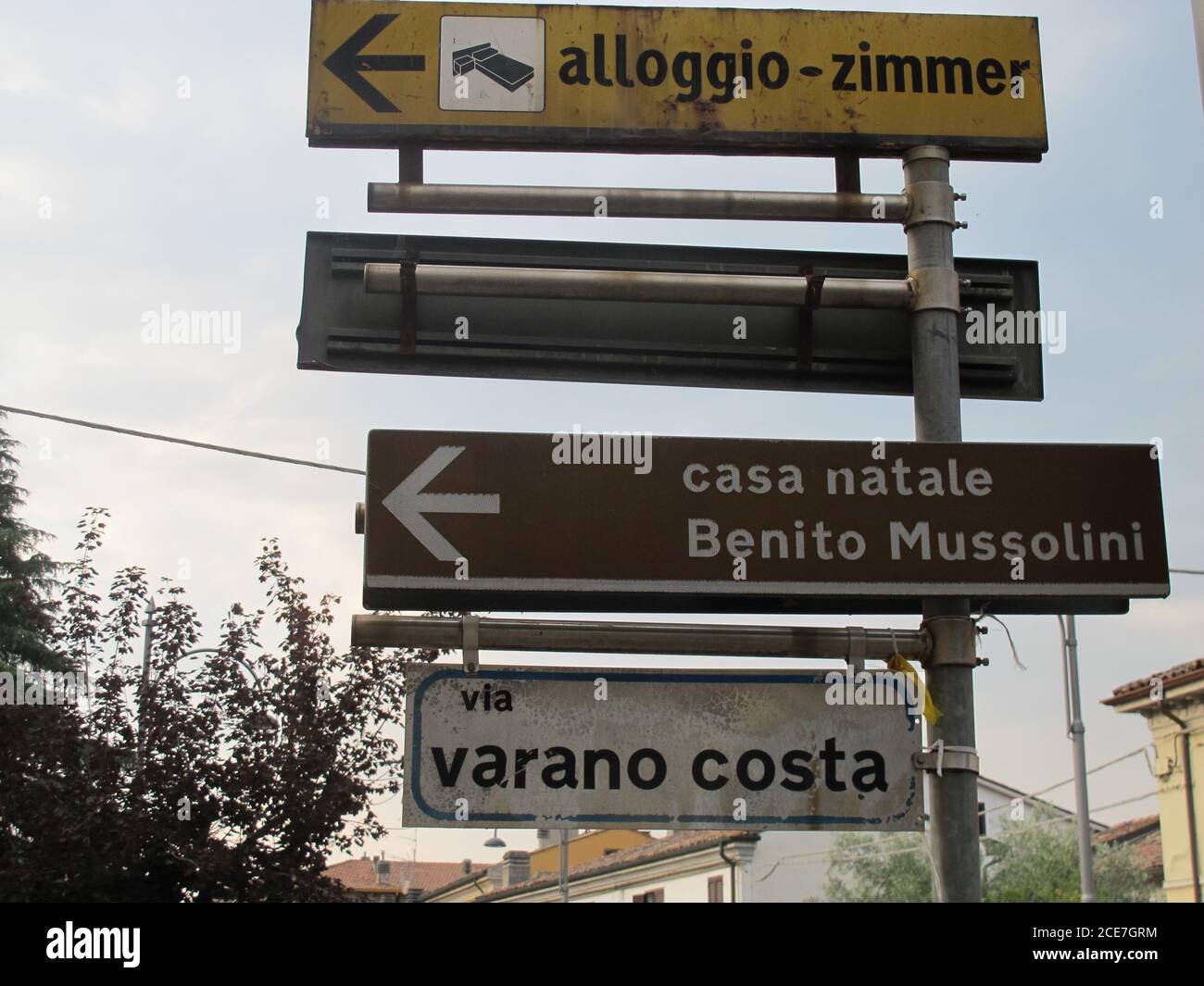 Predappio, Italy. 12th Aug, 2020. City view of Predappio, the ...