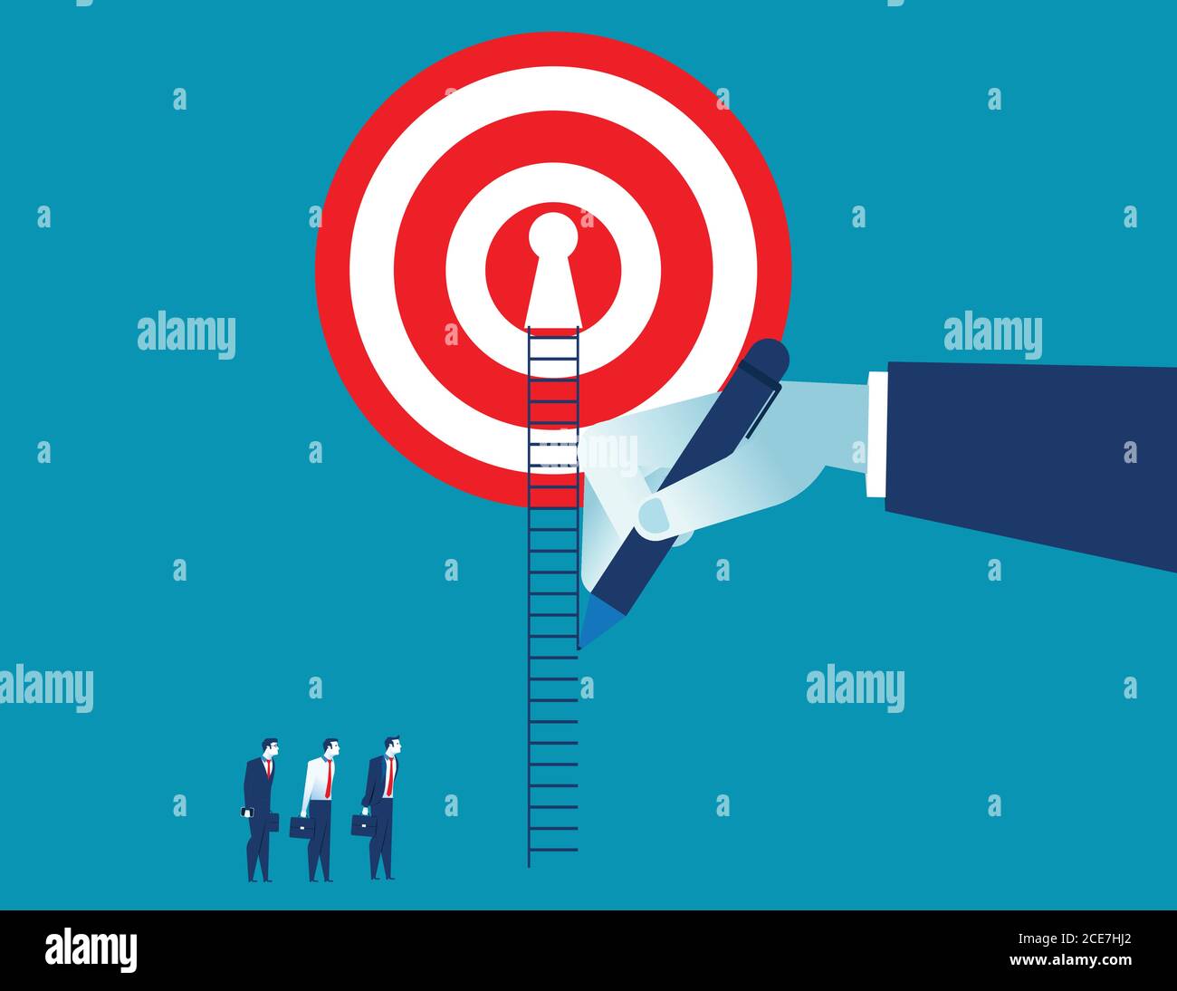 Hand draw way up for businessman to success. Concept business ...