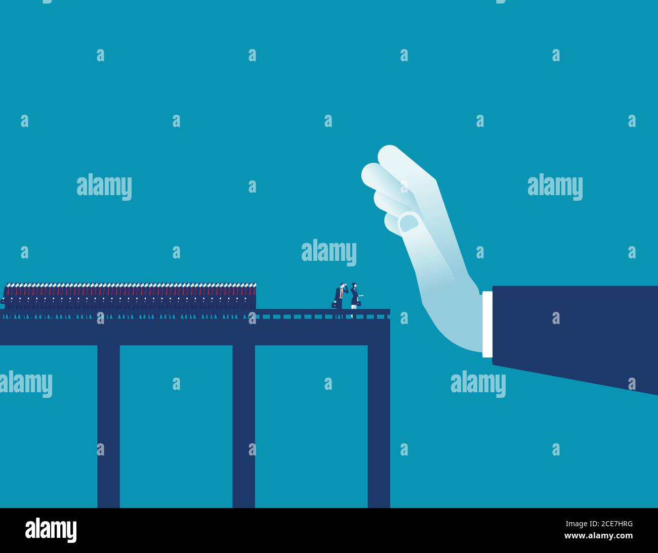 Barrier. Stop business people to success. Concept business illustration ...