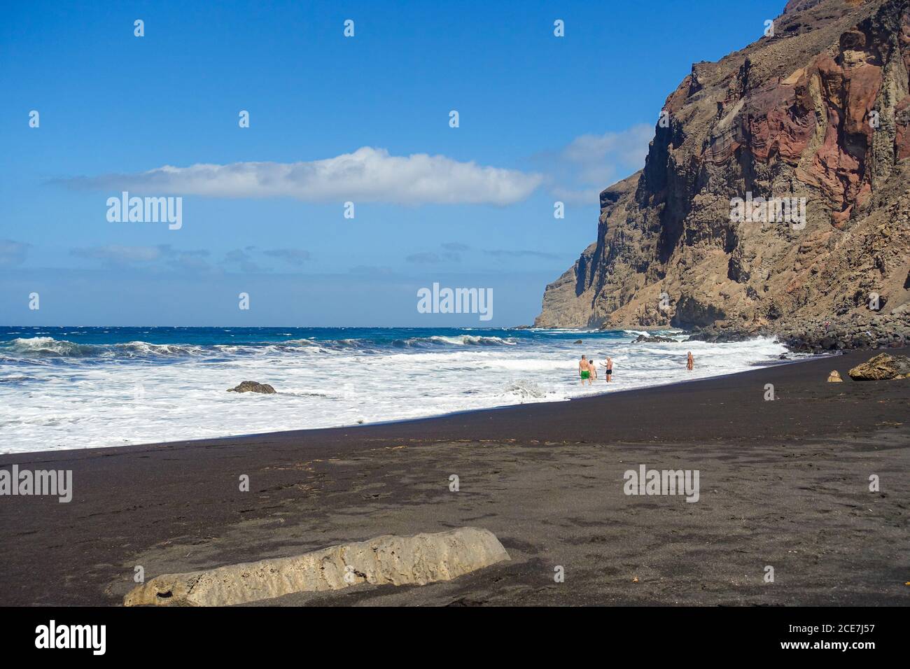 The famous beach Playa del Ingles in Valle Gran Rey on the island of La ...