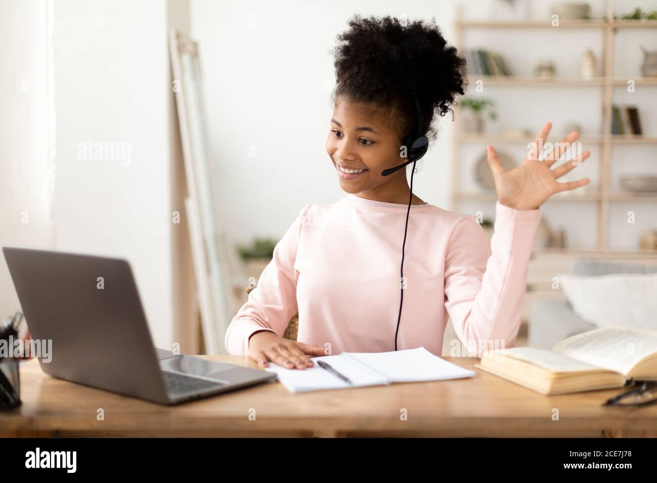 African american teen girl video call hi-res stock photography and ...