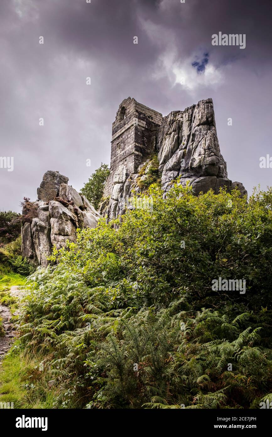 The ruins of the atmospheric 15th century Roche Rock Hermitage in ...