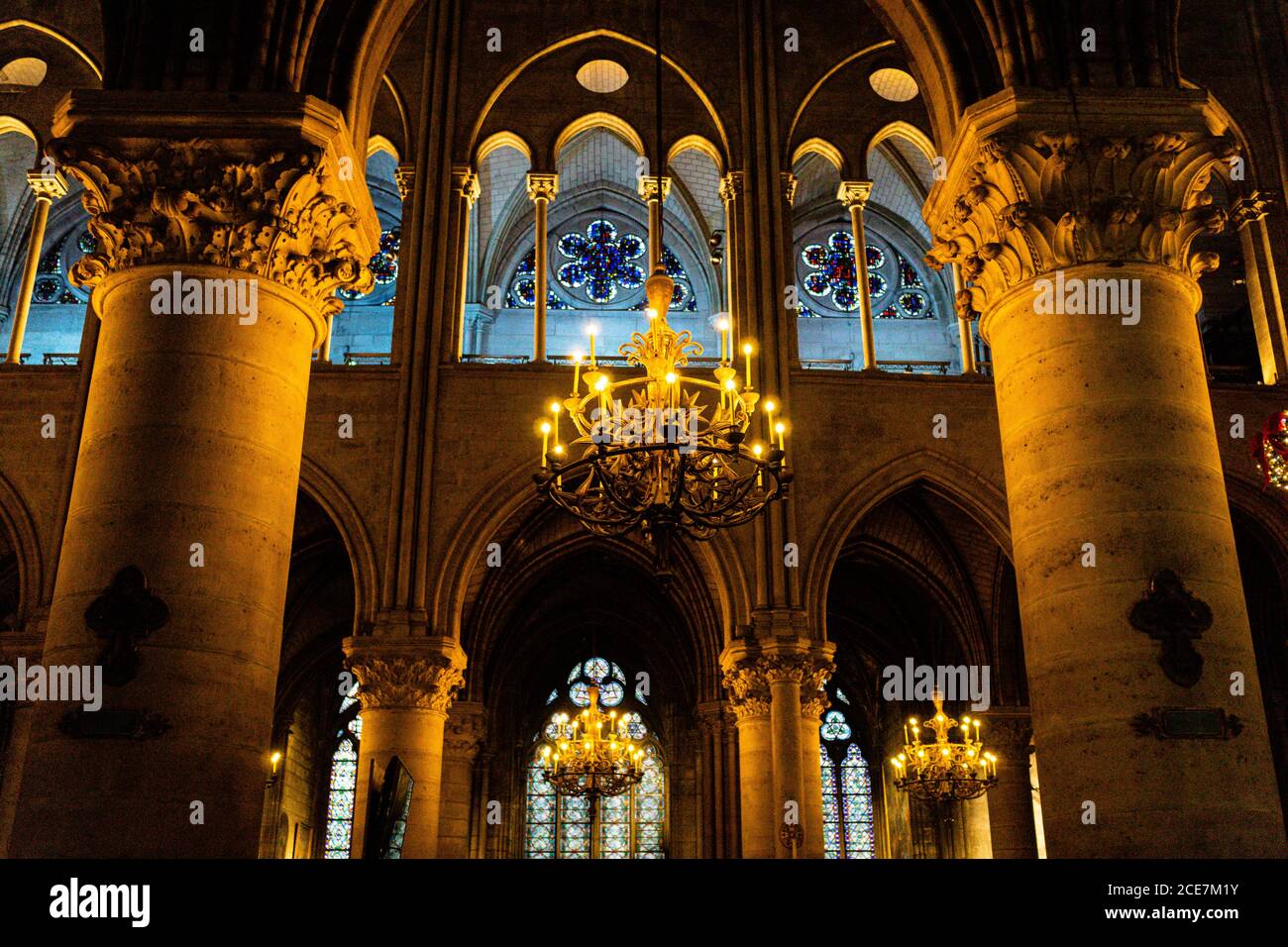 Inside of Cathedrale Notre-Dame de Paris in Paris, France Stock Photo ...