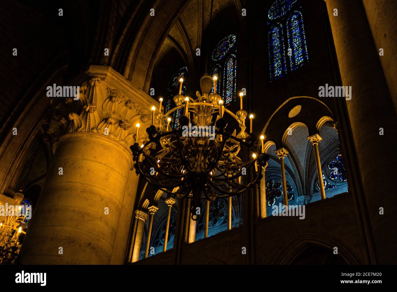 Inside of Cathedrale Notre-Dame de Paris in Paris, France Stock Photo ...
