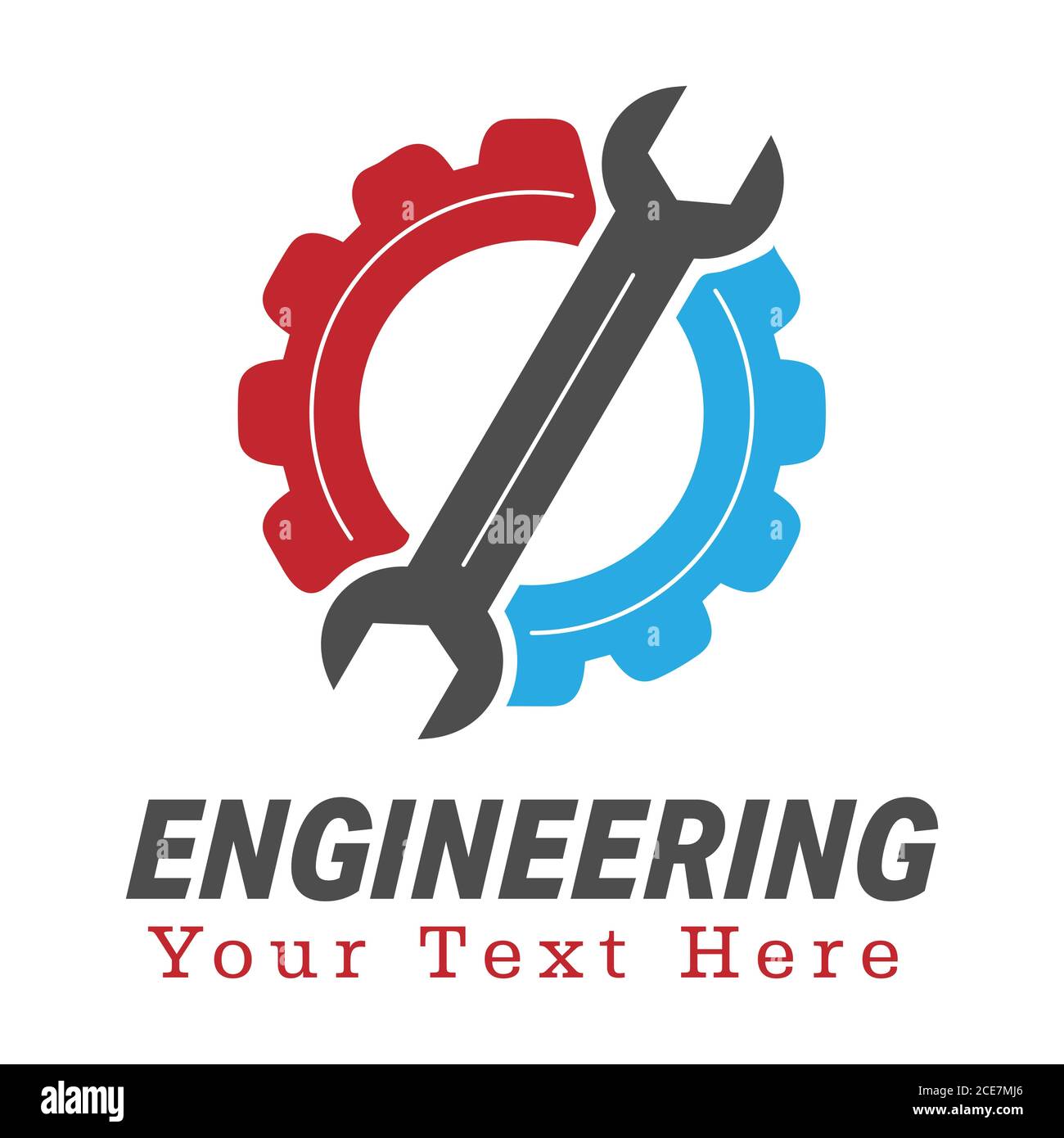ENGINEERING. Technical color logo. Vector illustration for a logo ...