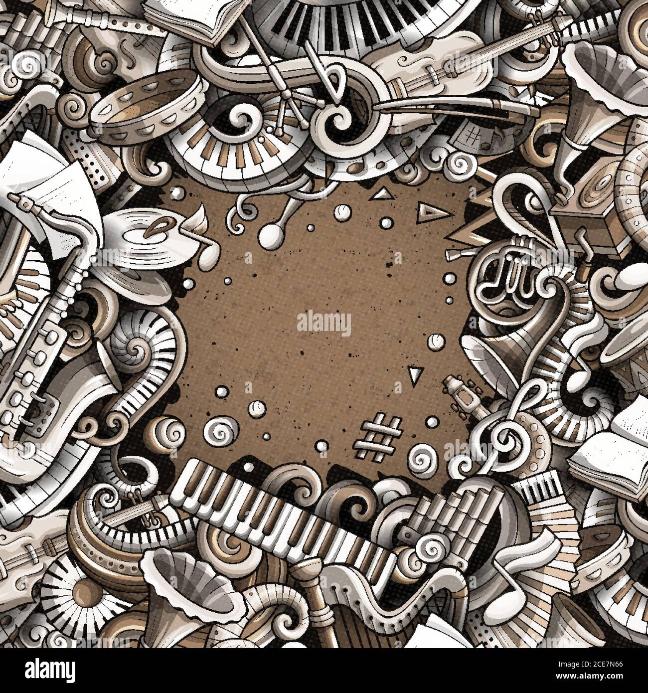 Cartoon vector doodles Classic music frame Stock Vector Image & Art - Alamy