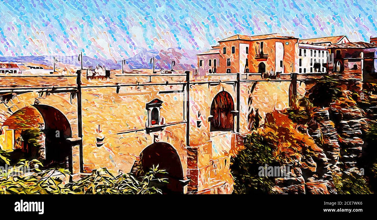 Ronda town bridge streets hi-res stock photography and images - Alamy