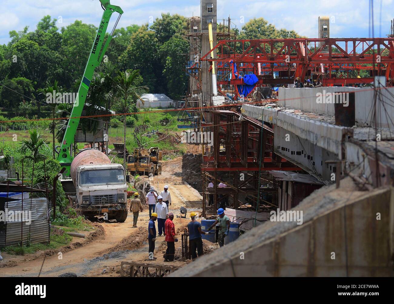 Construction taking place on the Indo-Bangla friendly bridge, also ...