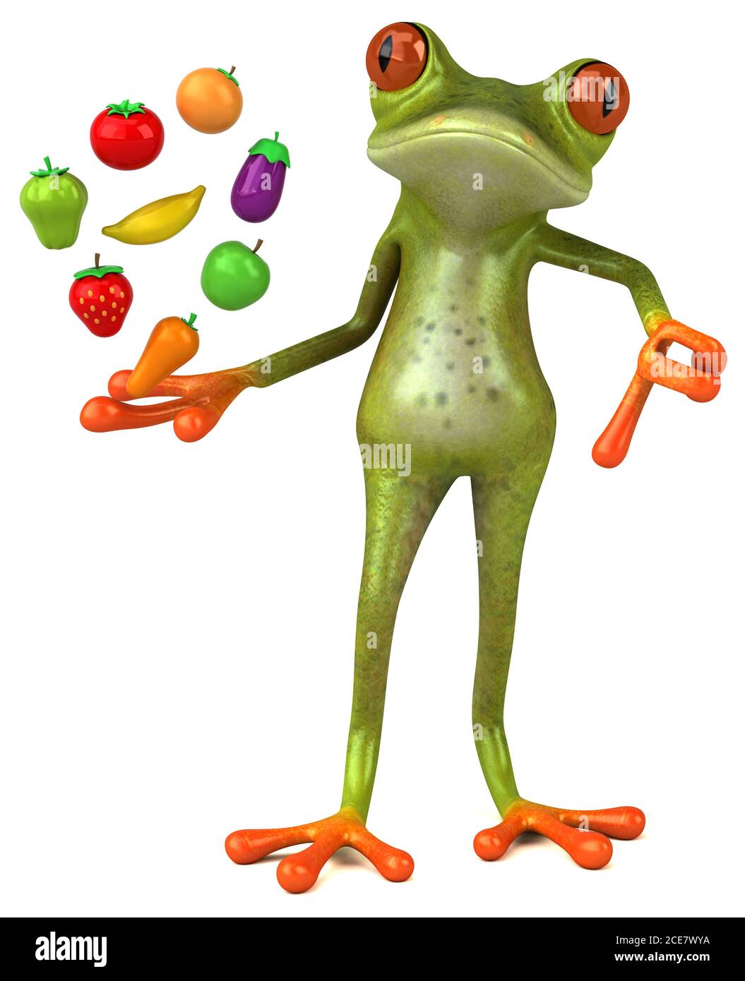 Fun frog - 3D Illustration Stock Photo - Alamy