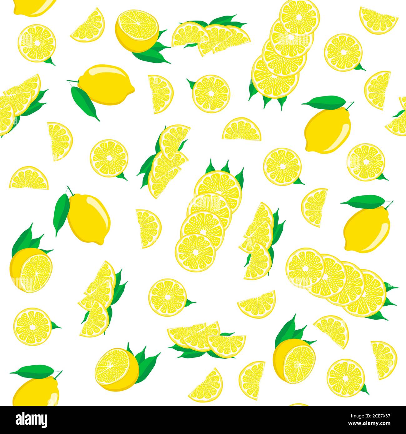 Illustration on theme big colored seamless yellow lemon, bright fruit pattern for seal. Fruit ...