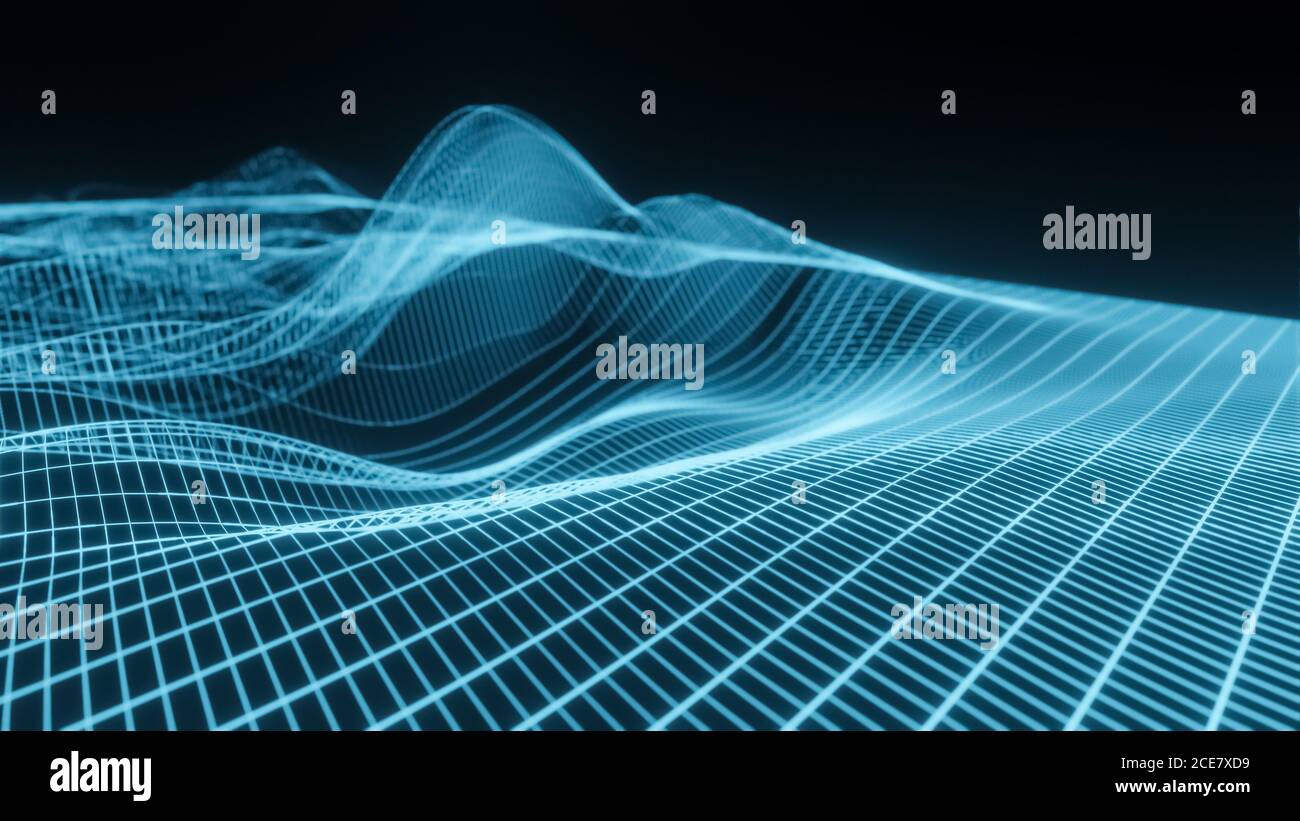 Modern Abstract Grid Or Wireframe Structure Virtual Background Digital Technology Science Or