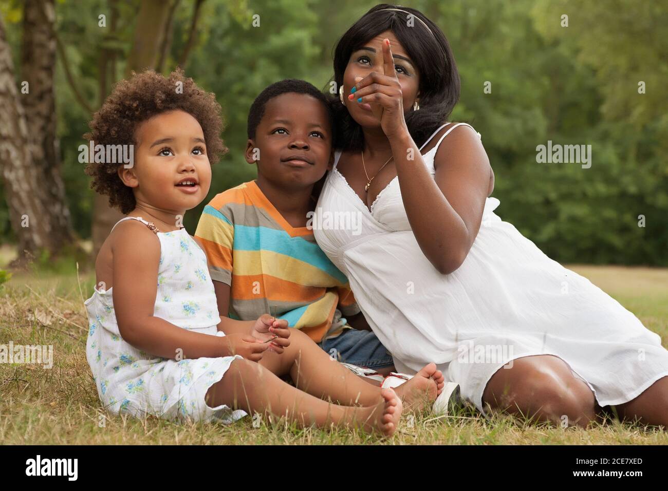 Mother and her 2 children Stock Photo - Alamy