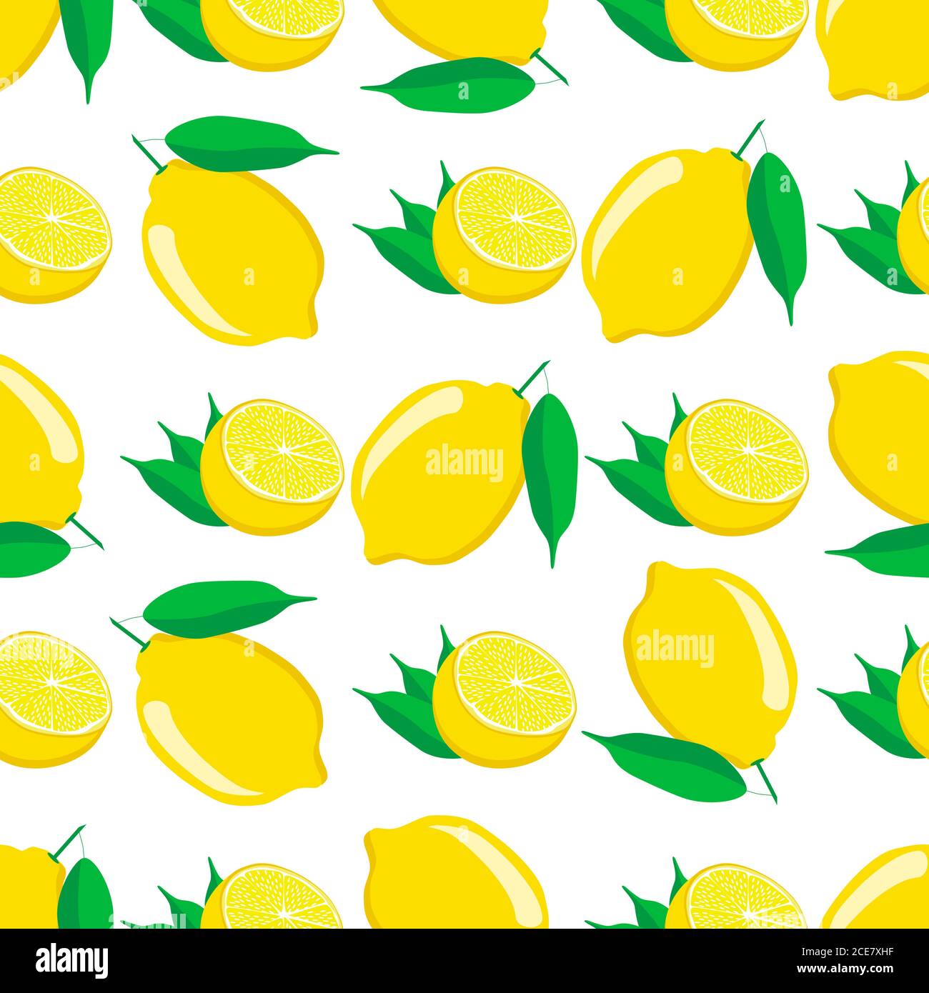 Illustration on theme big colored seamless yellow lemon, bright fruit ...