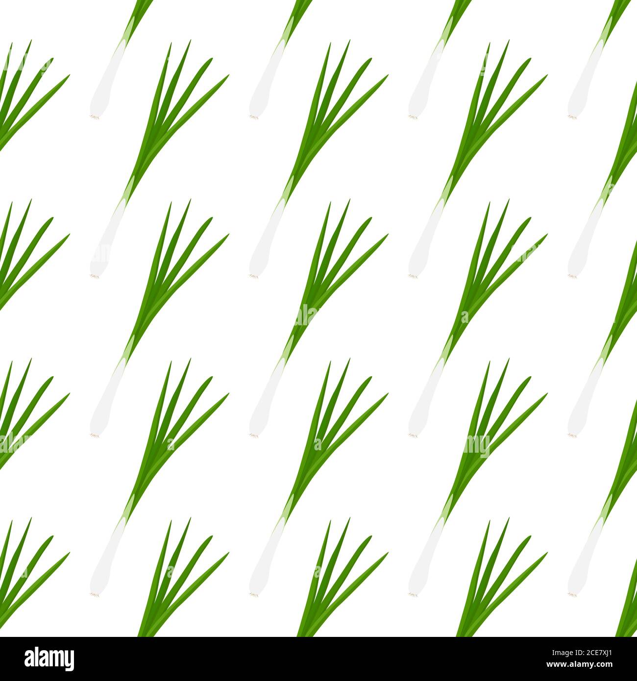 Illustration on theme of bright pattern green onion, vegetable root for ...