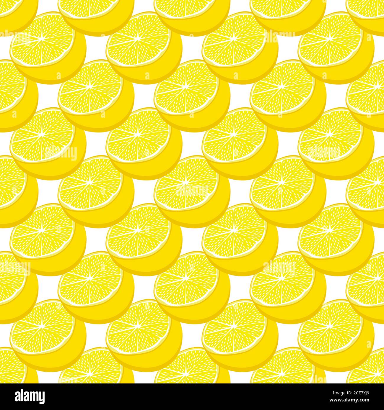Illustration on theme big colored seamless yellow lemon, bright fruit pattern for seal. Fruit ...