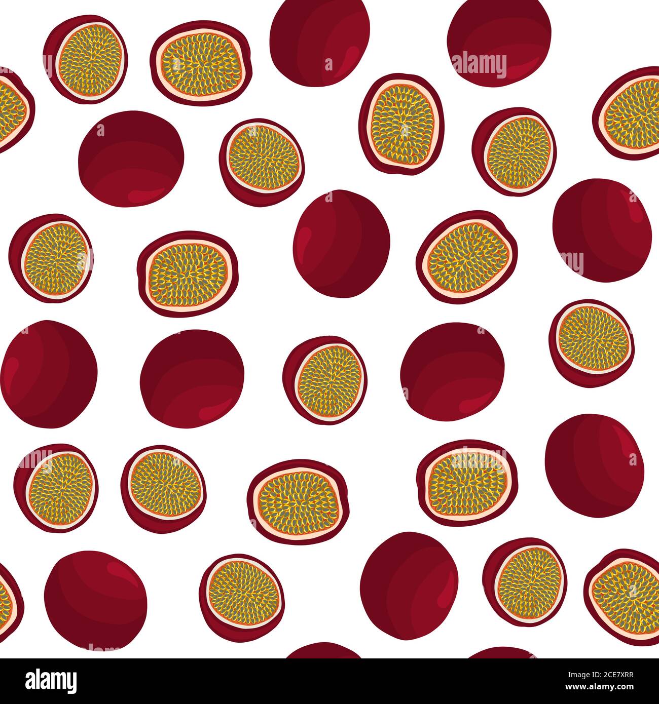 Illustration on theme big colored seamless passion fruit, bright ...