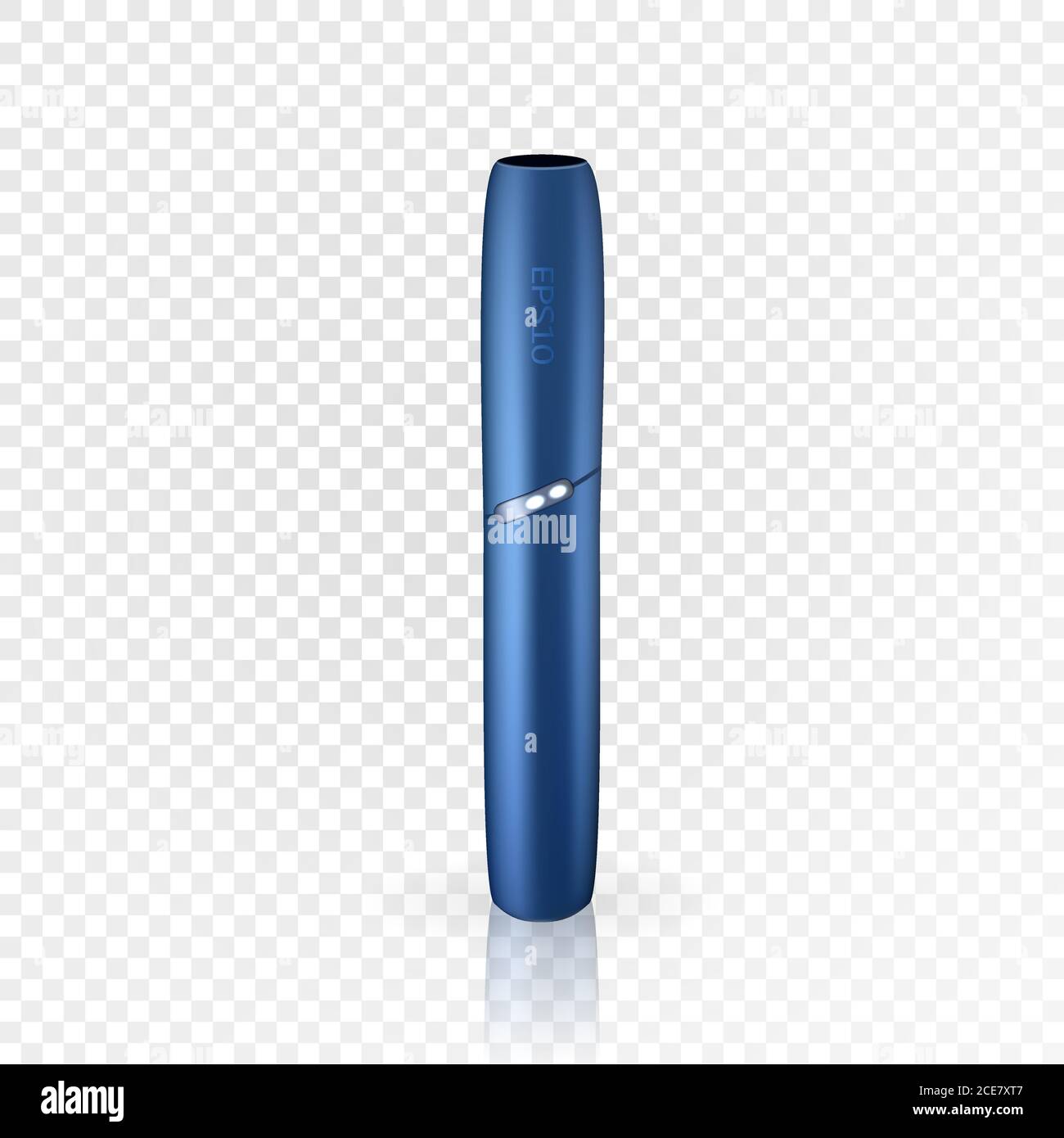Smoke electronic iqos cigarette icon. Realistic illustration of blue ...
