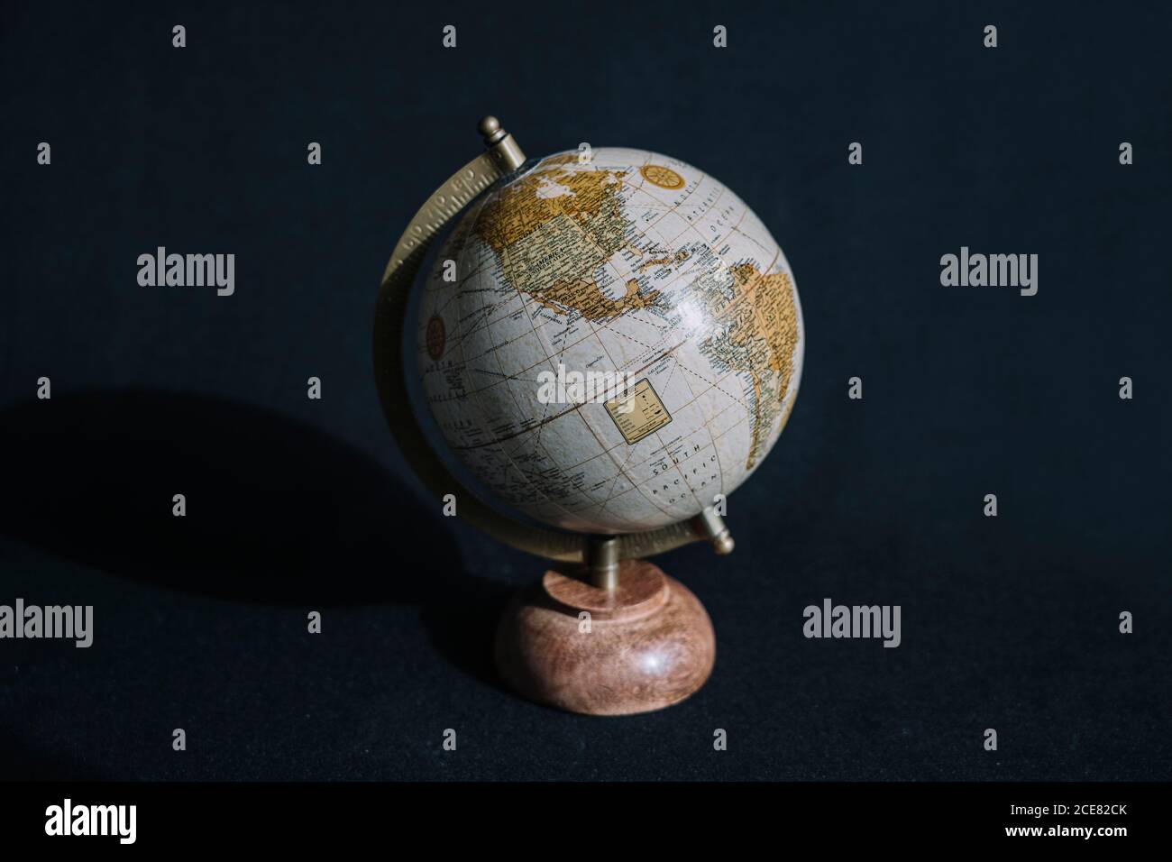 Modern desk globe with cozy marble holder showing North and South ...
