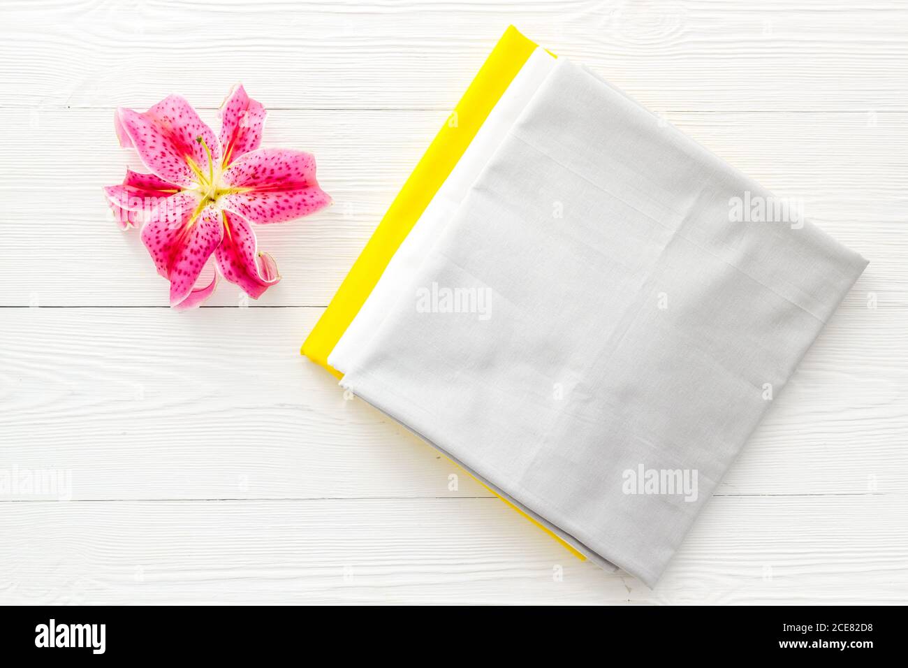 Clean laundry pile top view. Household concept.Clean laundry pile Stock ...