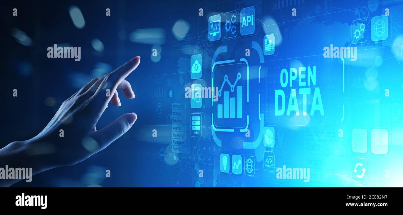 Open data database integration api internet technology concept Stock ...