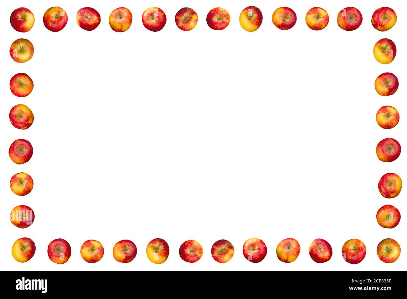 Frame of apples isolated on a white background Stock Photo - Alamy