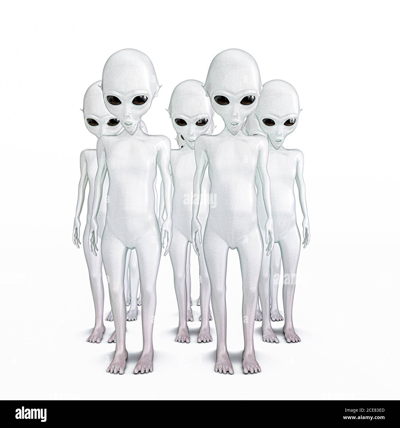 aliens isolated on white background 3d illustration Stock Photo - Alamy