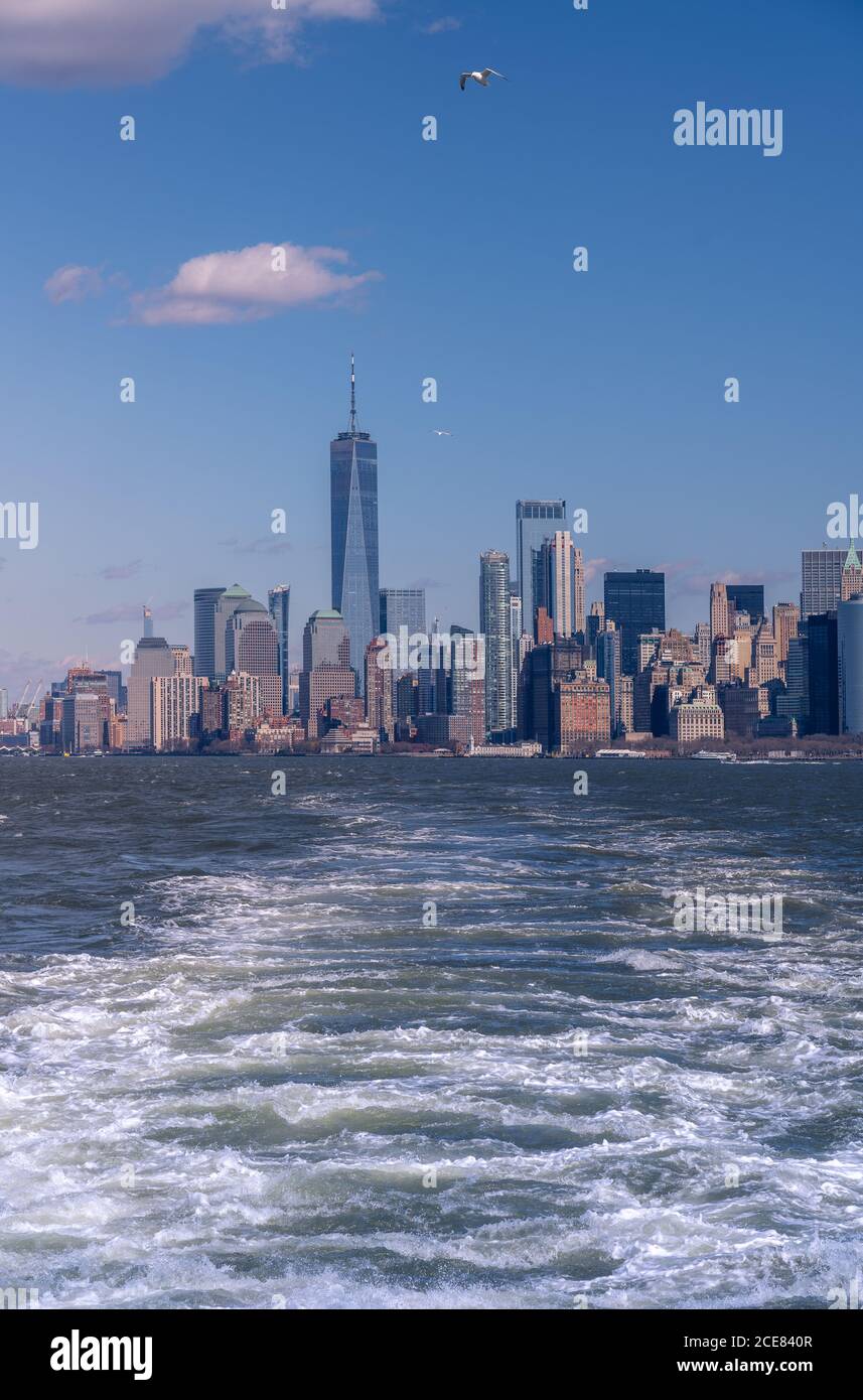 New York cityscape with skyscrapers and modern buildings seen from ...