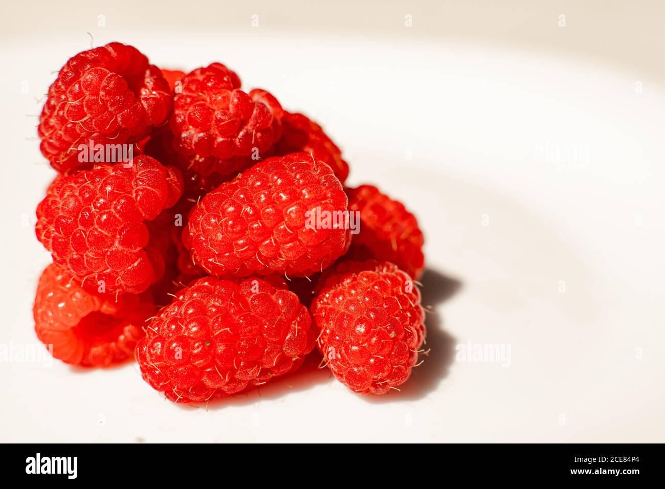 Beautiful raspberries isolated on a white background. Cut out, close up ...