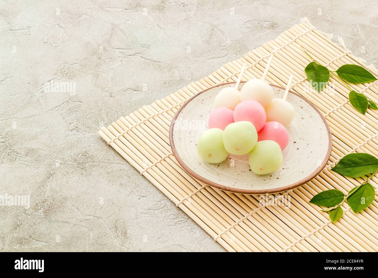 Asian cooking background - traditional sweets Dango, dumpling rice cake ...