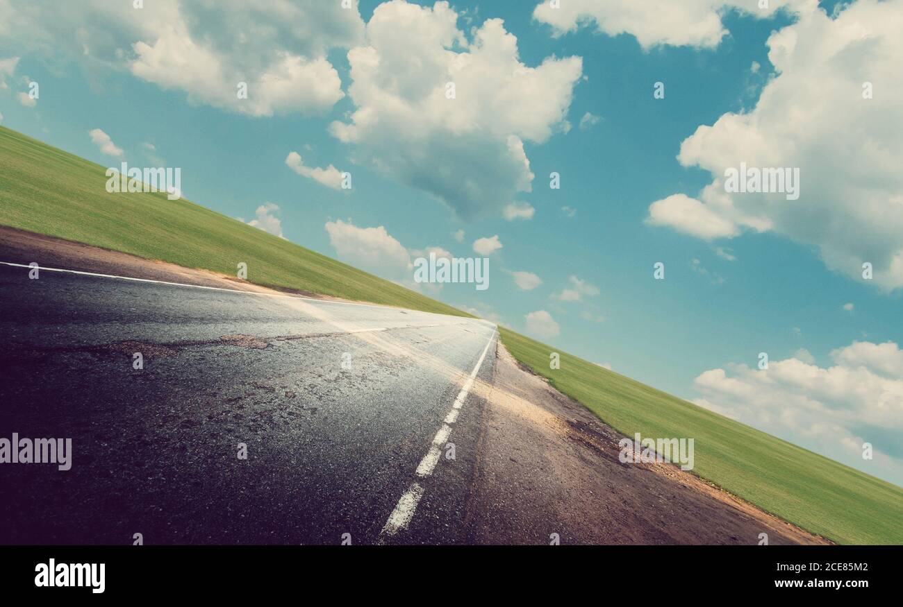 Panoramic road highway Stock Photo - Alamy