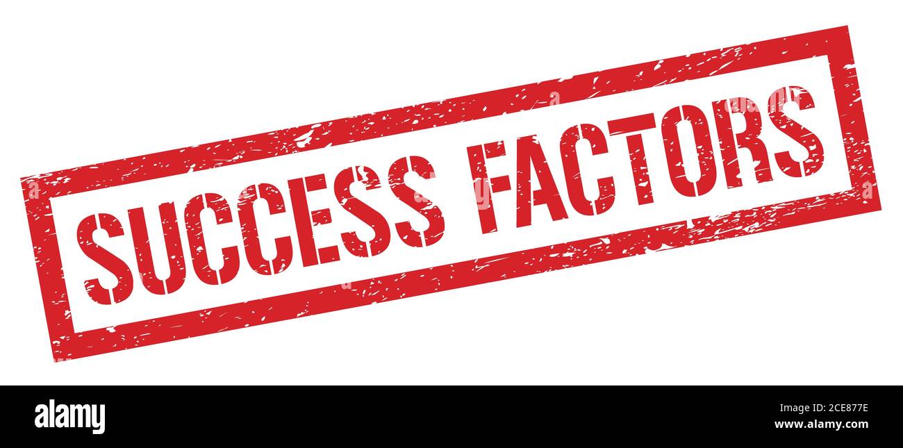 SUCCESS FACTORS red grungy rectangle stamp sign Stock Photo - Alamy