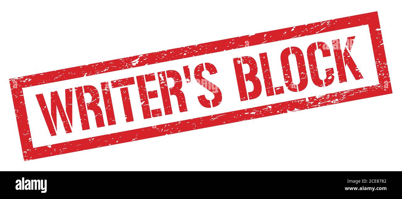 WRITER'S BLOCK red grungy rectangle stamp sign Stock Photo - Alamy
