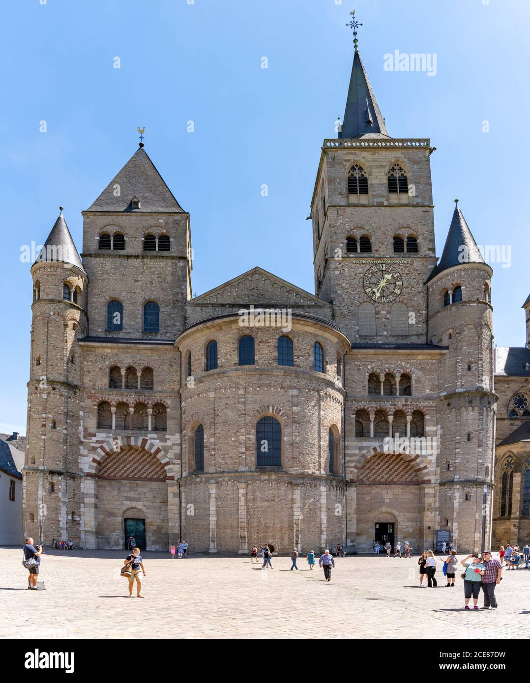 Trier, RP / Germany - 29 July 2020: tourists visit the catehdral in the ...