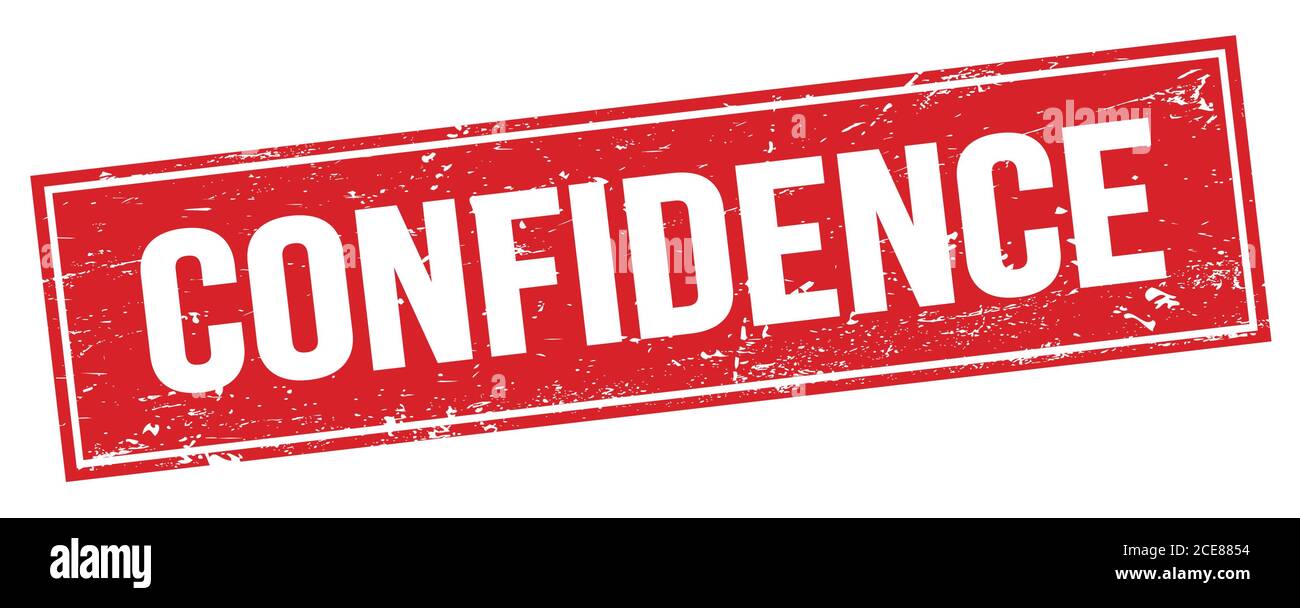 CONFIDENCE text on red grungy rectangle stamp sign Stock Photo - Alamy