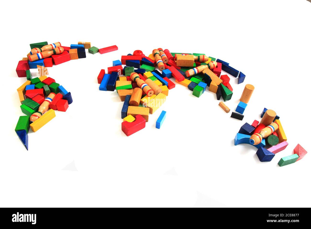 Bricks world map hi-res stock photography and images - Alamy