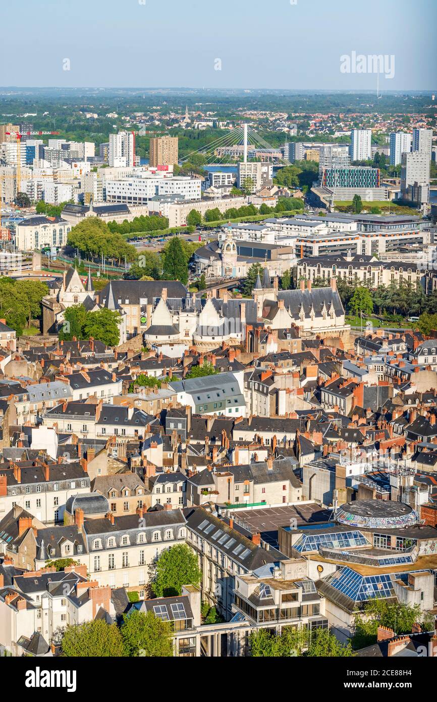 Nantes (north-western France): overview of the city and the and Castle ...