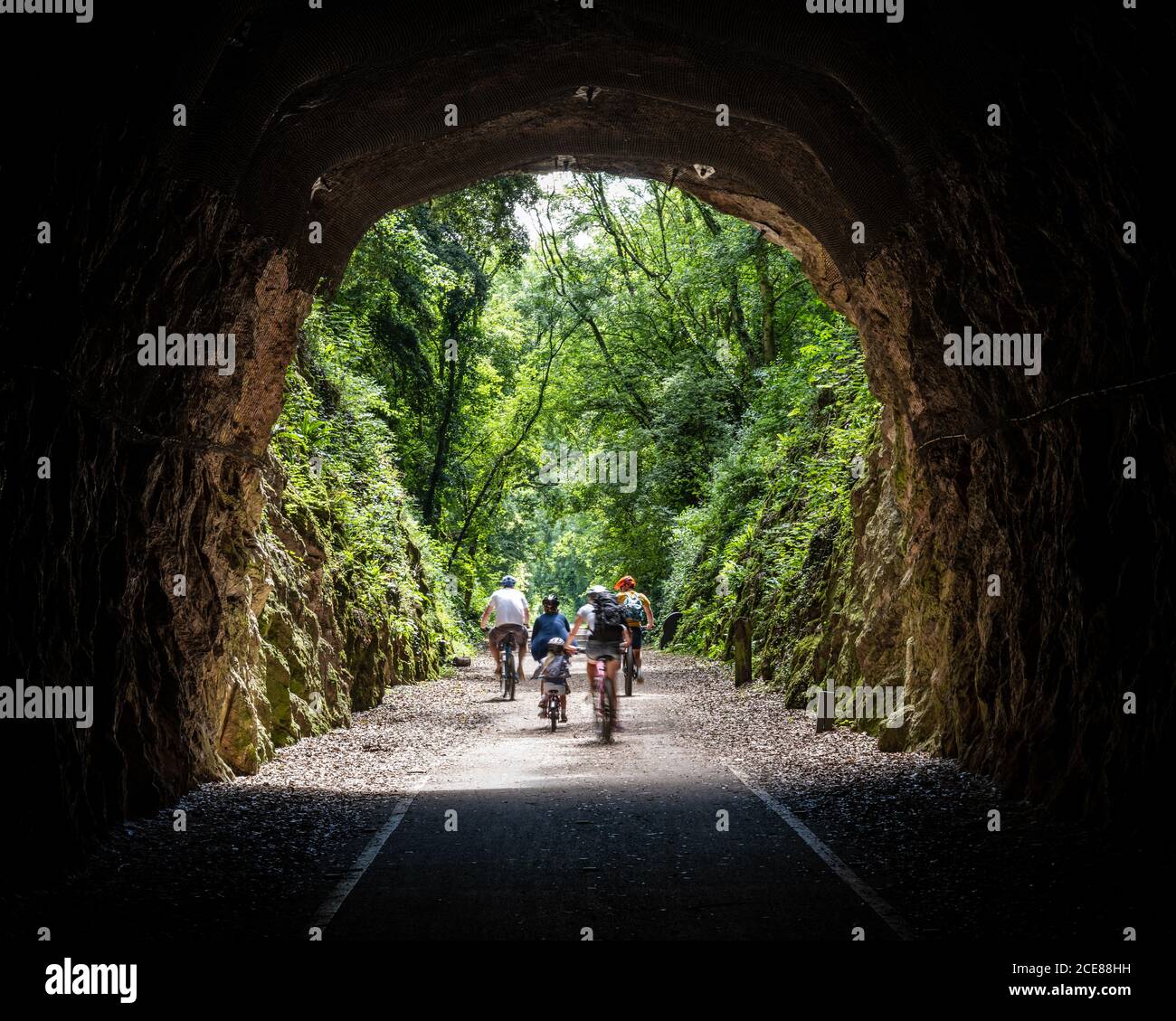 A family cycles on the Strawberry Line, part of the National Cycle ...