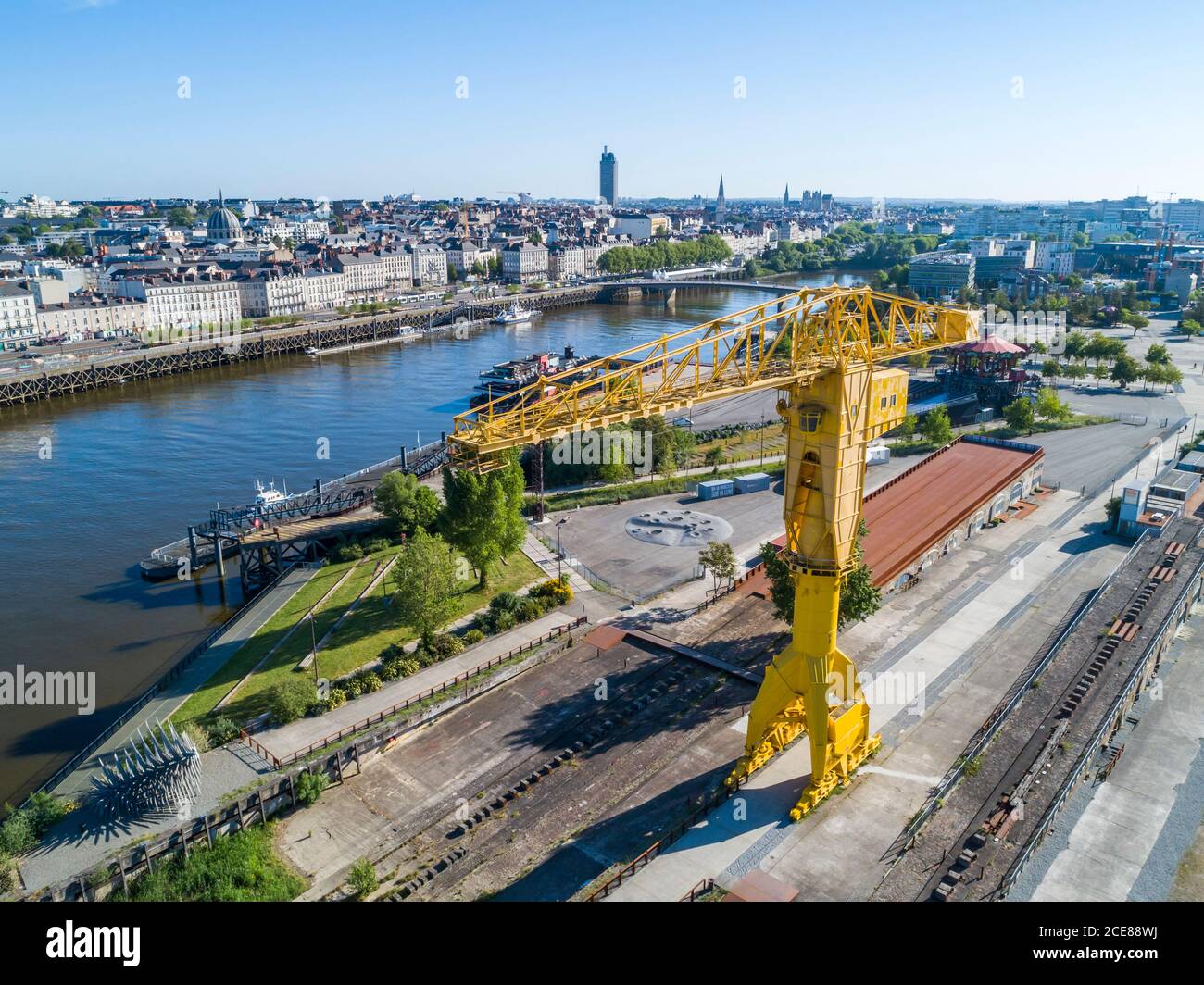 Nantes (north-western France): aerial view of the "Parc des Chantiers ...
