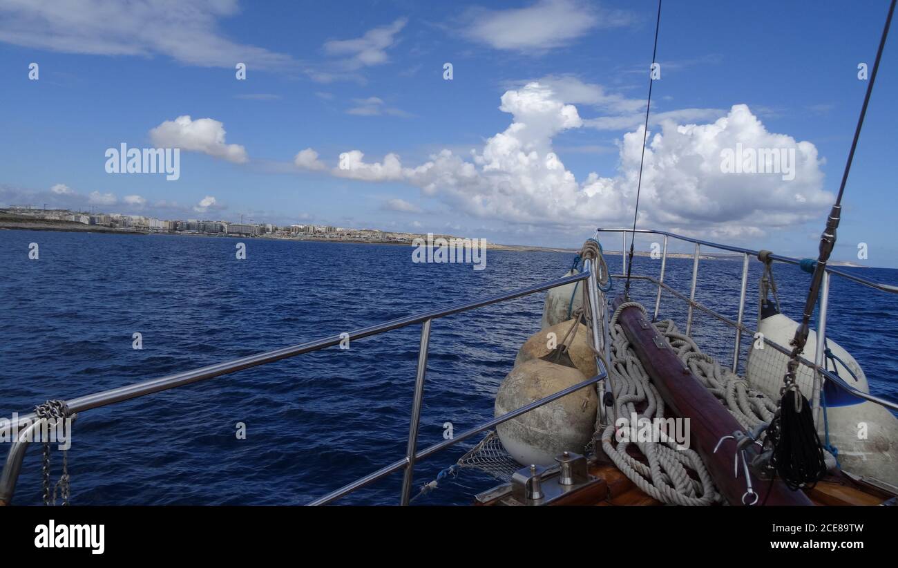 sailing ship traveling on the sea Stock Photo - Alamy