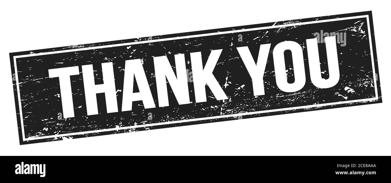 THANK YOU text on black grungy rectangle stamp sign Stock Photo - Alamy