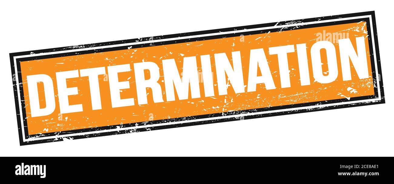 DETERMINATION text on orange black grungy rectangle stamp sign Stock ...