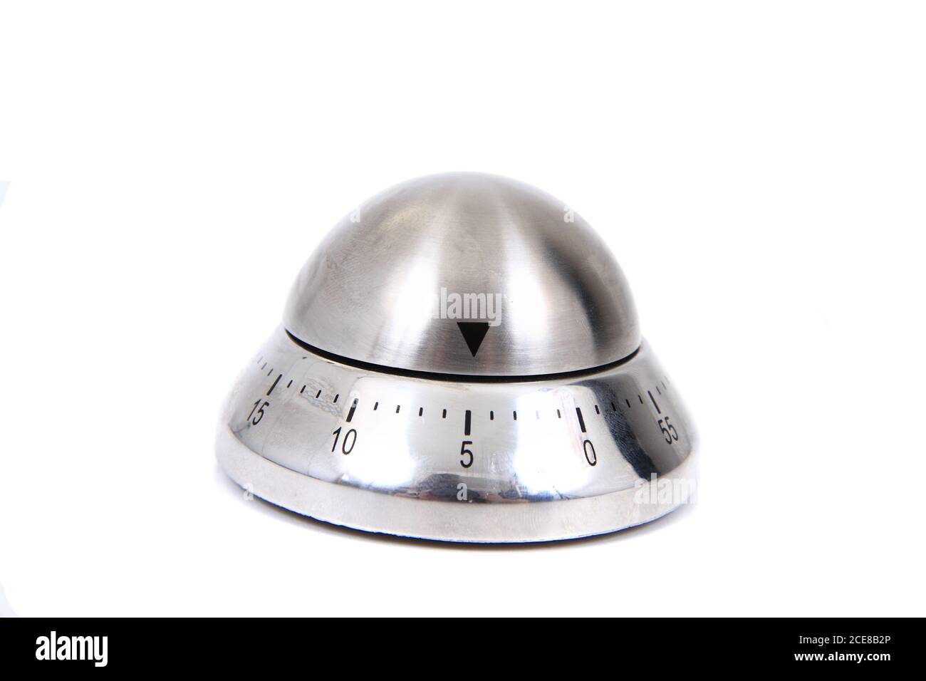 steel kitchen timer isolated on the white background Stock Photo - Alamy
