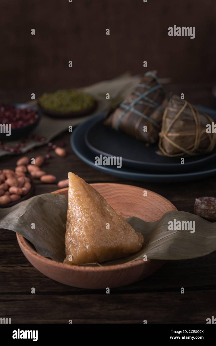 Traditional Chinese rice dumplings called Zongzi. They usually eat them ...