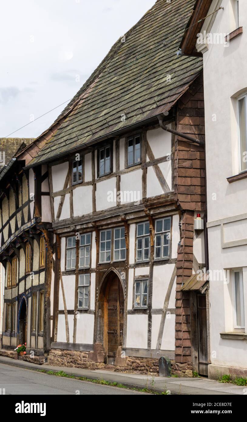 Hoexter, NW / Germany - 2 August 2020: beautiful old hlf-timbered ...