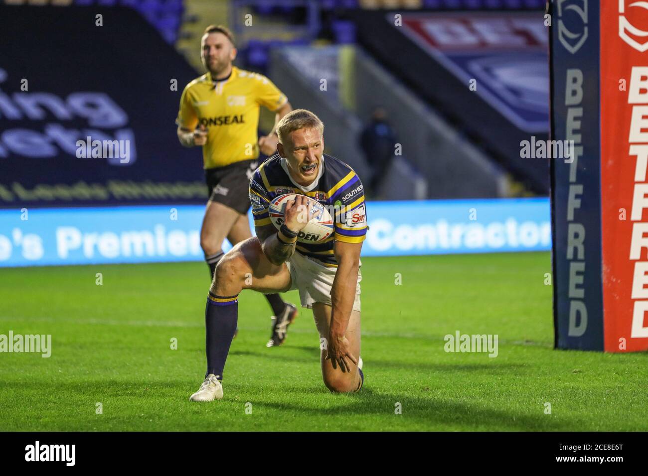Mikolaj Oledzki (19) of Leeds Rhinos celebrates his try Stock Photo - Alamy
