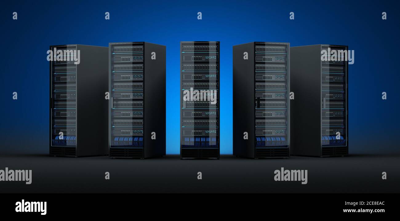 Data center servers from different perspectives Stock Photo - Alamy