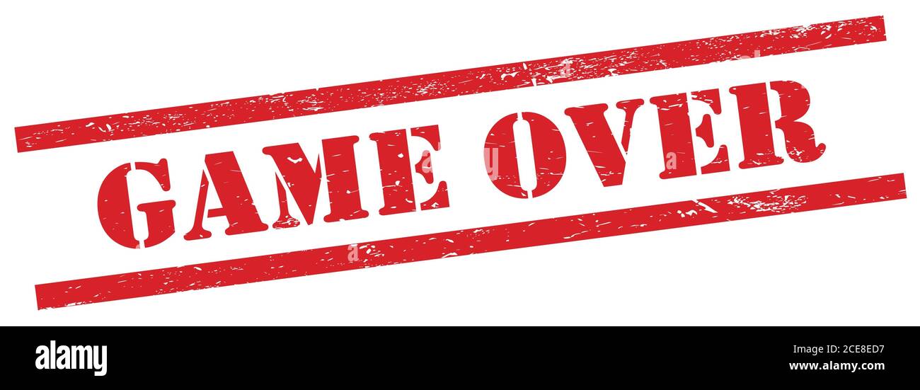 GAME OVER text on red grungy rectangle stamp Stock Photo - Alamy