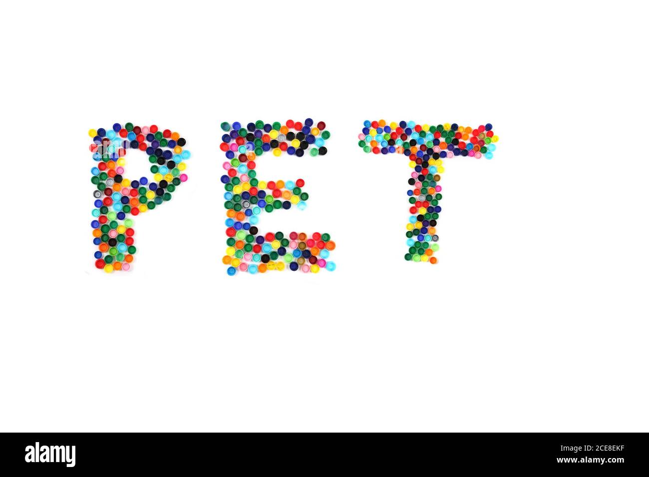 word "pet" prom plastic caps isolated on the white background Stock ...